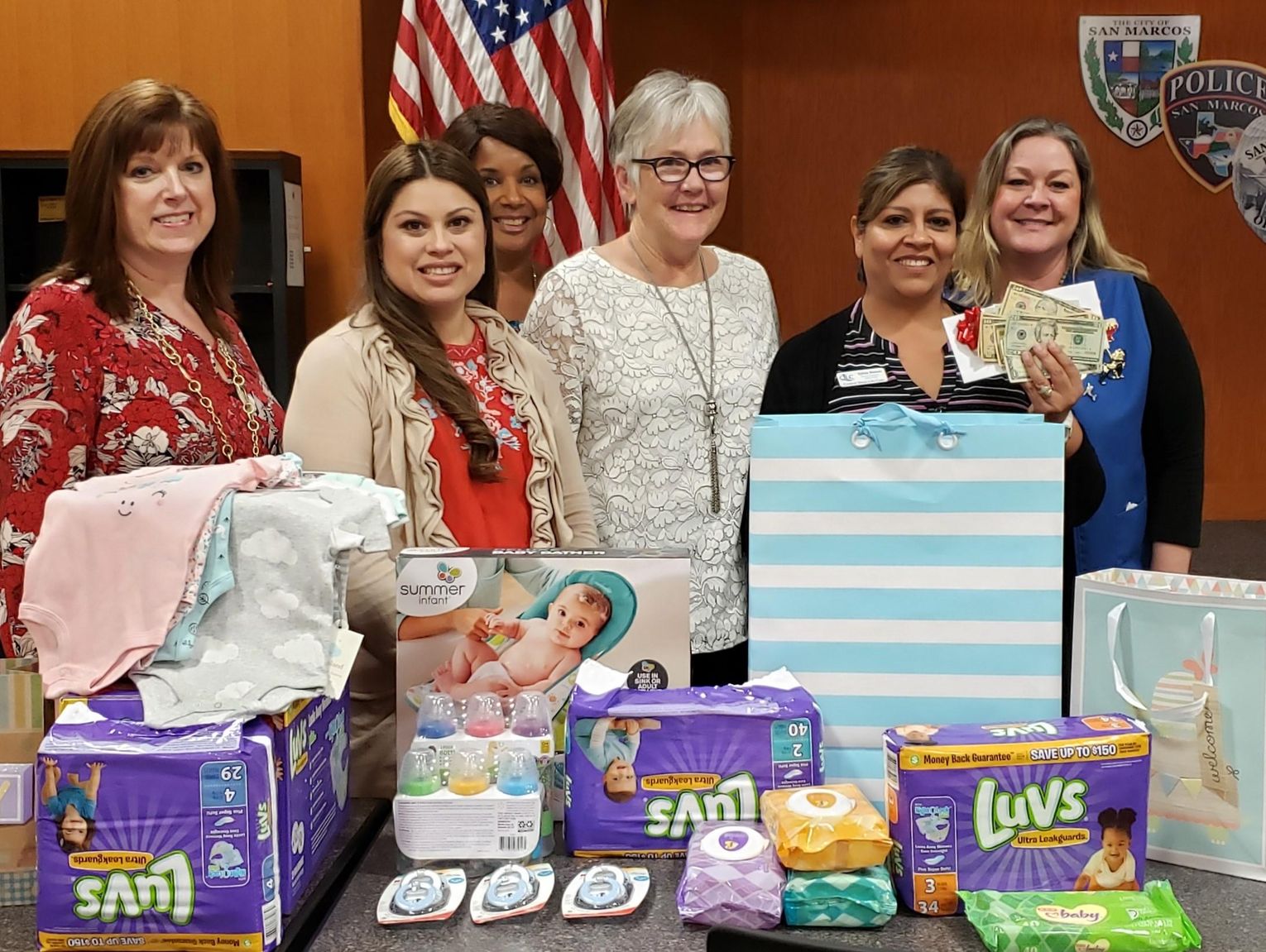 Bluebonnet Lions throw Central Texas Life Care baby shower