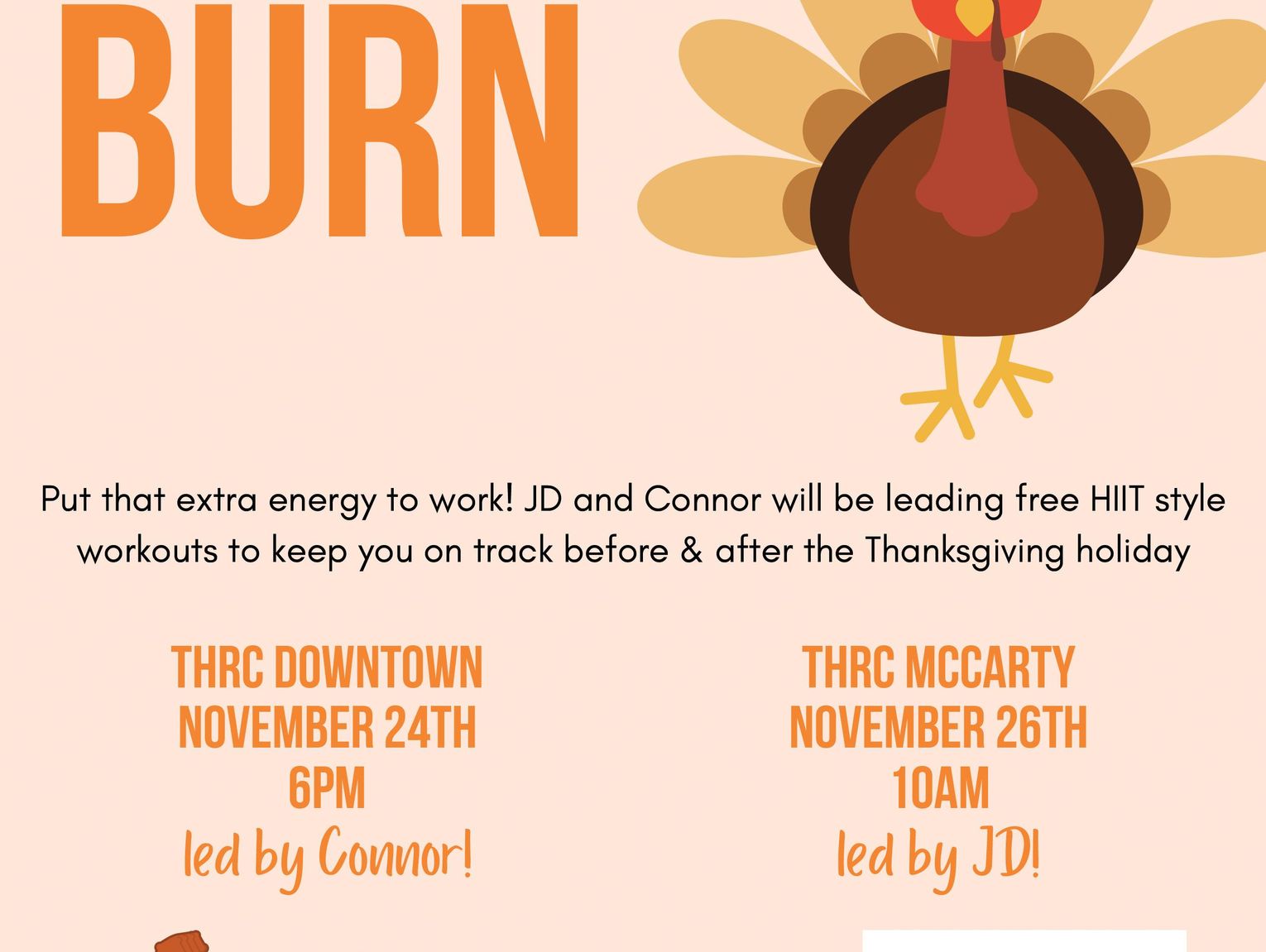 Texas Health & Racquet Club to host Thanksgiving Turkey Burn workouts