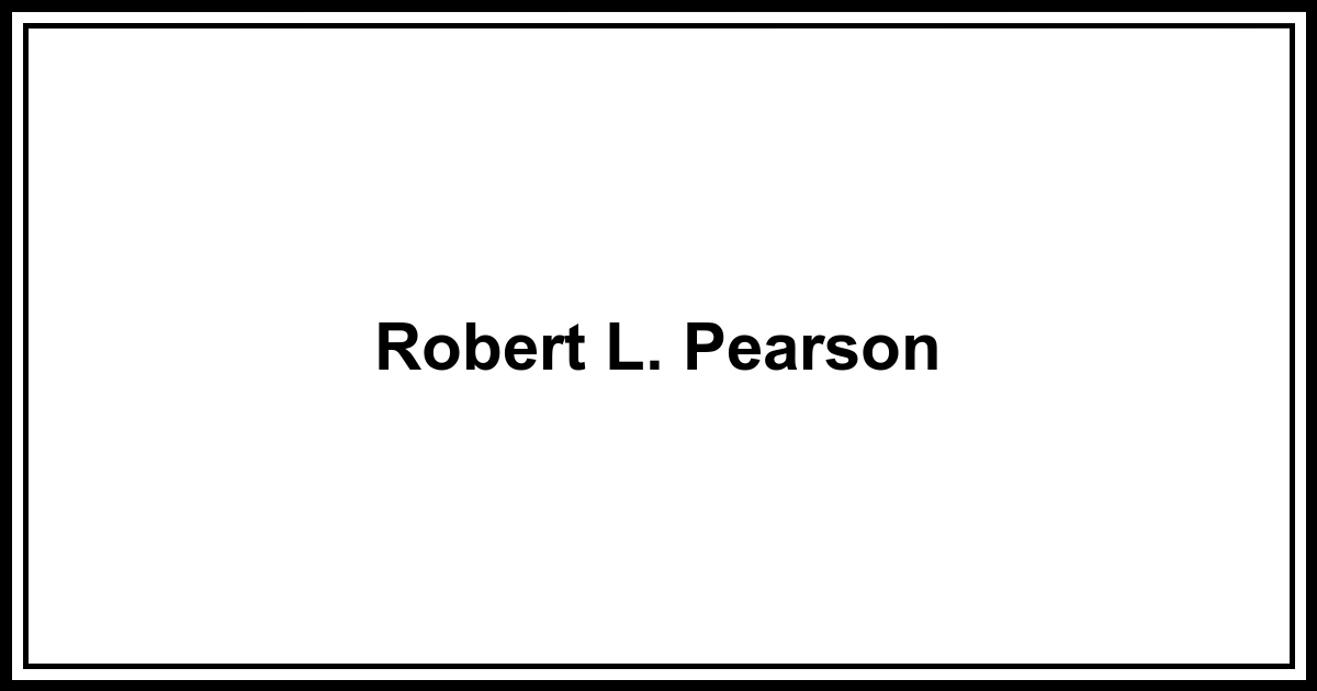 Obituary: Robert L. Pearson